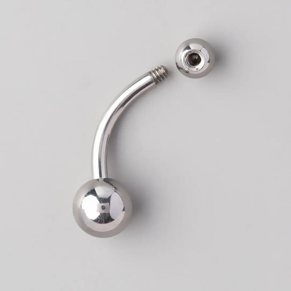 Titanium - Basic Double Ball Belly Bar – Camden Body Jewellery